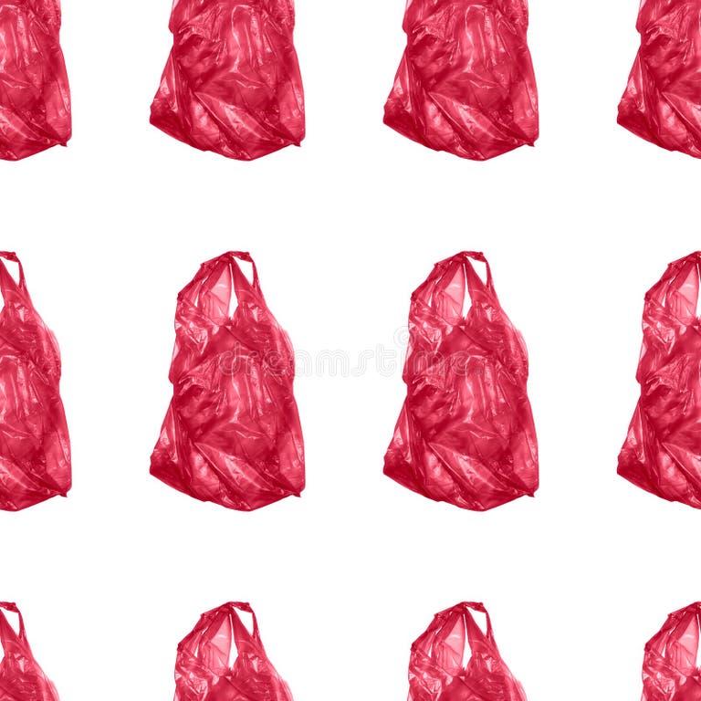 Seamless Repeating Plastic Red Bag Pattern Stock Photo - Image of ...