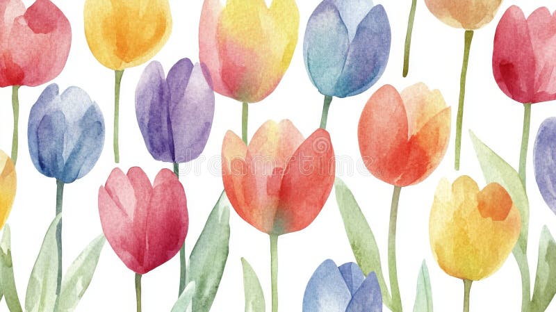 A Seamless, Repeating Tile Pattern Featuring a Beautiful Watercolor ...