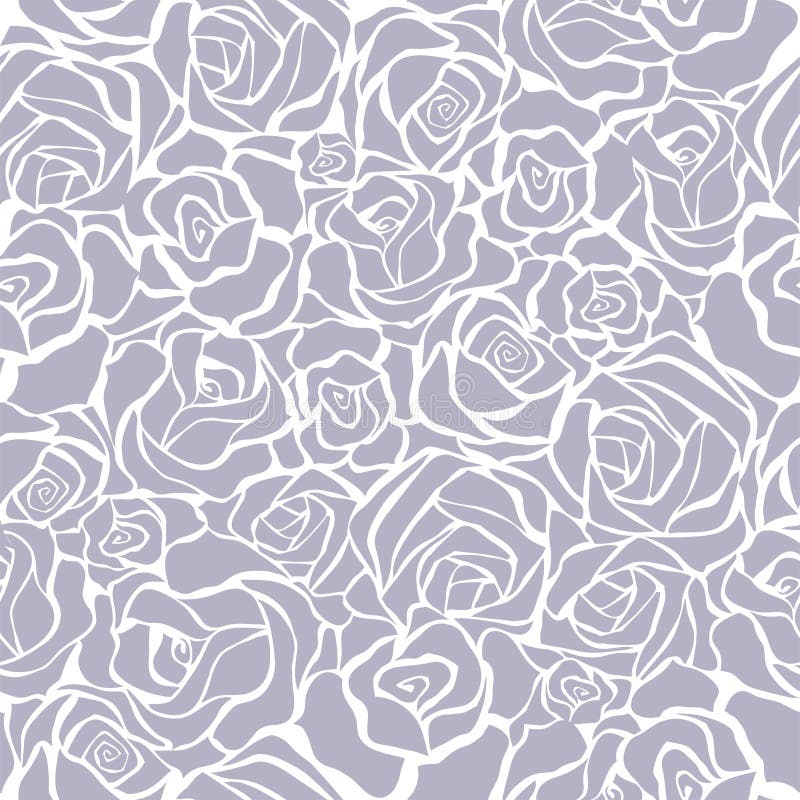 Seamless Retro Background with Grey Roses Stock Vector - Illustration ...