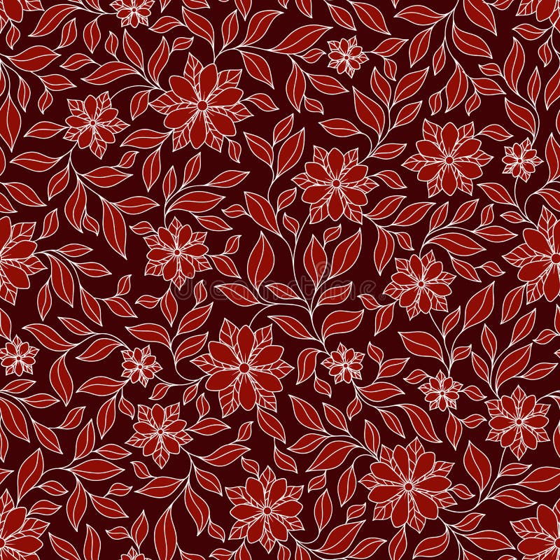 Seamless Retro Colourfull Flower Pattern in Vector Stock Vector ...