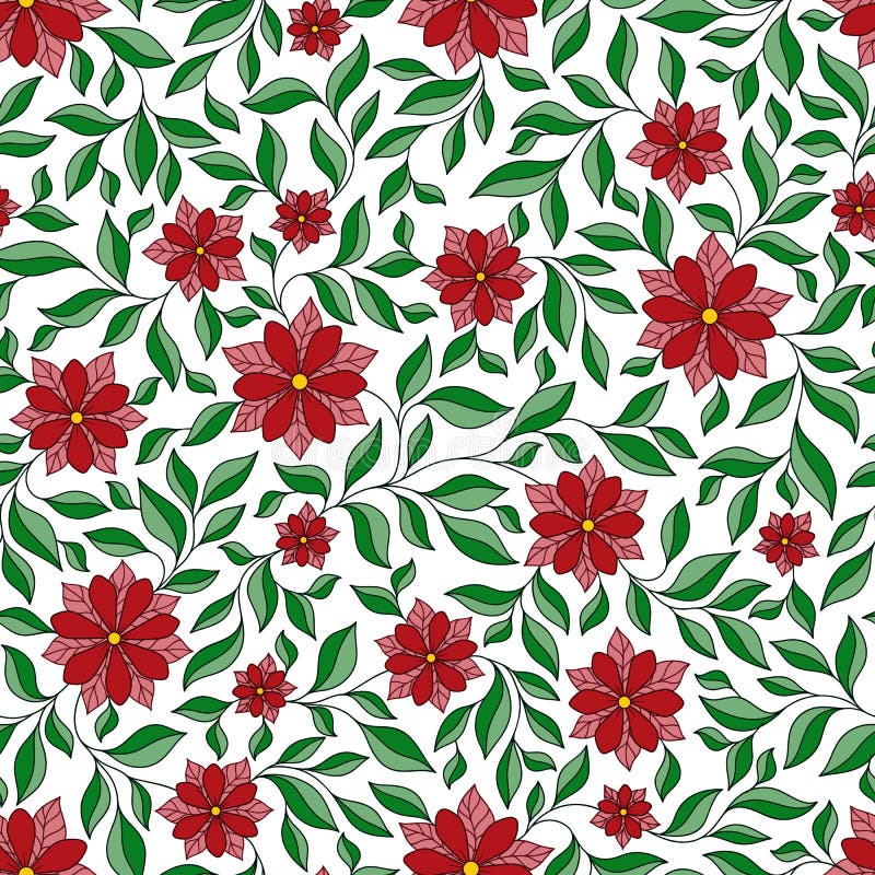 Seamless Retro Colourfull Flower Pattern in Vector Stock Vector ...