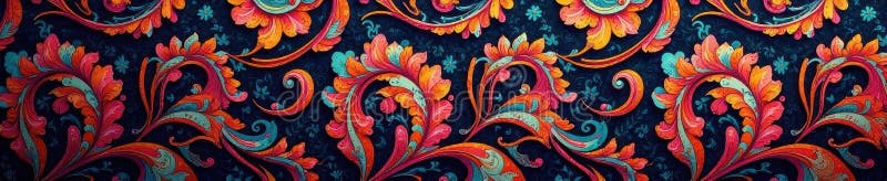 Seamless Retro Damask Pattern; Swirling Vortex, Wave, Spiral Curves ...