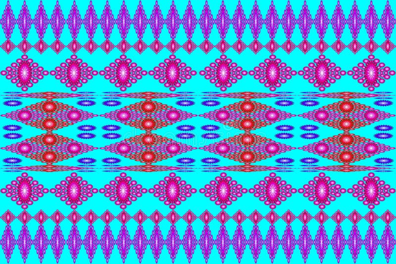 Seamless Retro Fabric Pattern, Purple Floral Pattern on a Light Blue ...