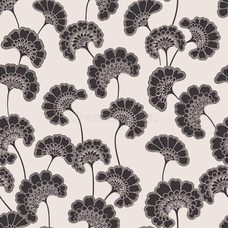 Seamless Retro Flower Design Stock Vector - Illustration of floral ...