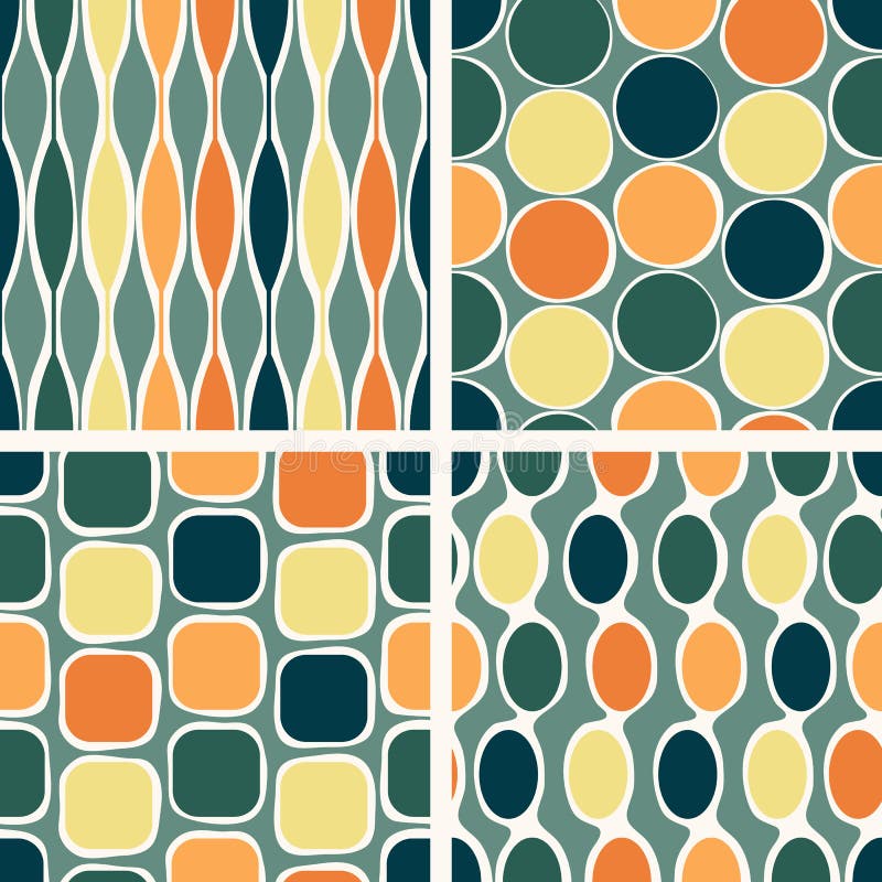 Seamless Retro Geometric Pattern Stock Illustration - Illustration of ...
