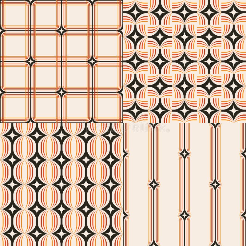 Seamless Retro Geometric Pattern Stock Vector - Illustration of ...
