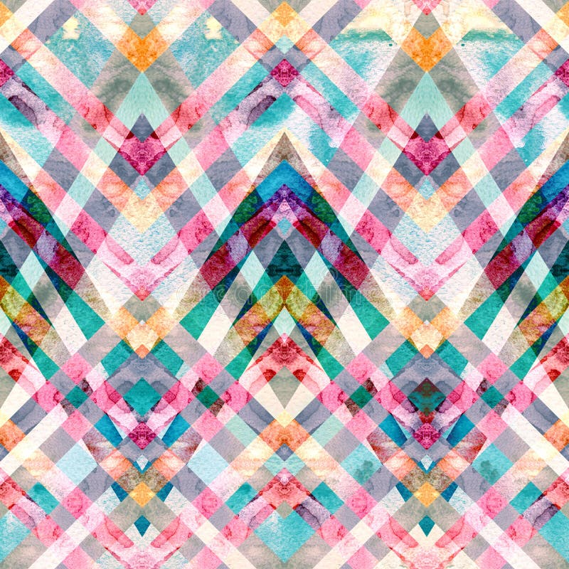 Watercolor Ethnic Zigzag Lines Stock Illustrations – 906 Watercolor ...