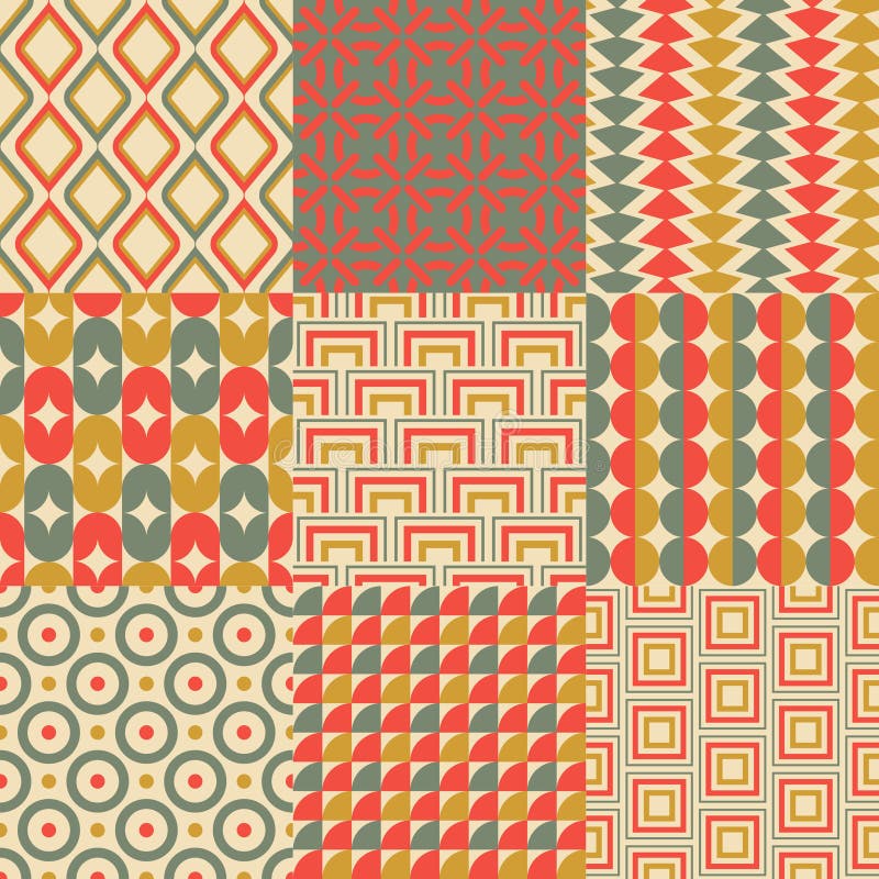 Seamless Retro Geometric Triangle Tiles Wallpaper Stock Vector ...