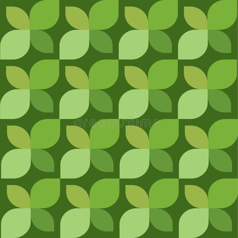 Seamless Retro Green Leaf Decorative Pattern Stock Illustration ...