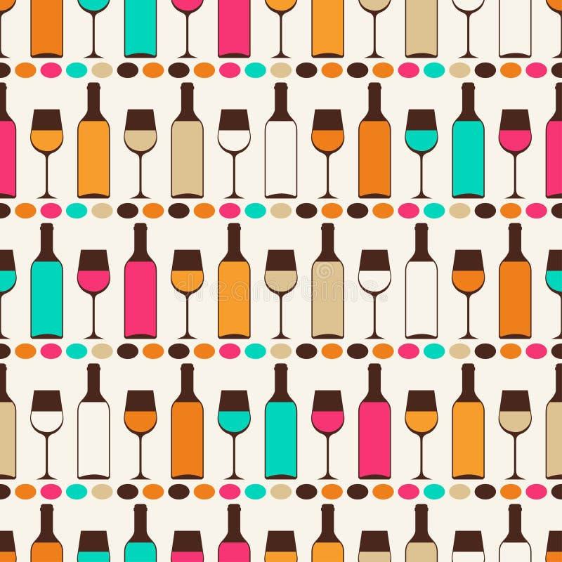 Pattern of the Wine Bottles with Wine Glasses,grape and Cheese Stock ...