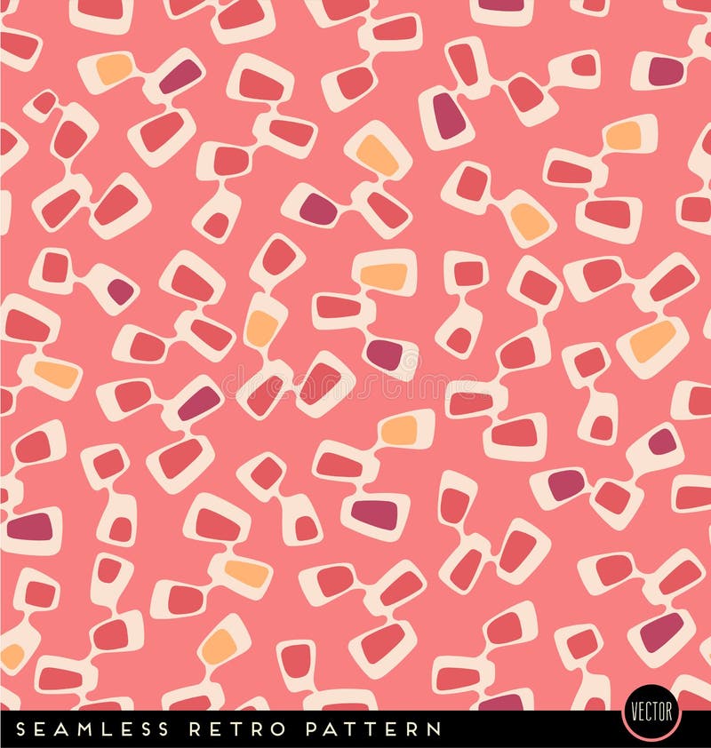 Seamless Retro Pattern of Connected Shapes and Spots Stock Vector ...