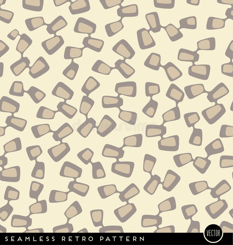 Seamless Retro Pattern of Connected Shapes and Spots Stock Vector ...