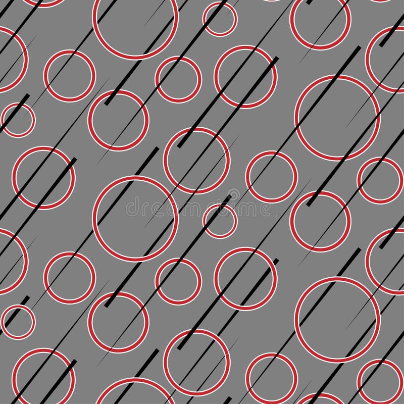 Seamless Retro Pattern with Red Rings. Stock Illustration ...