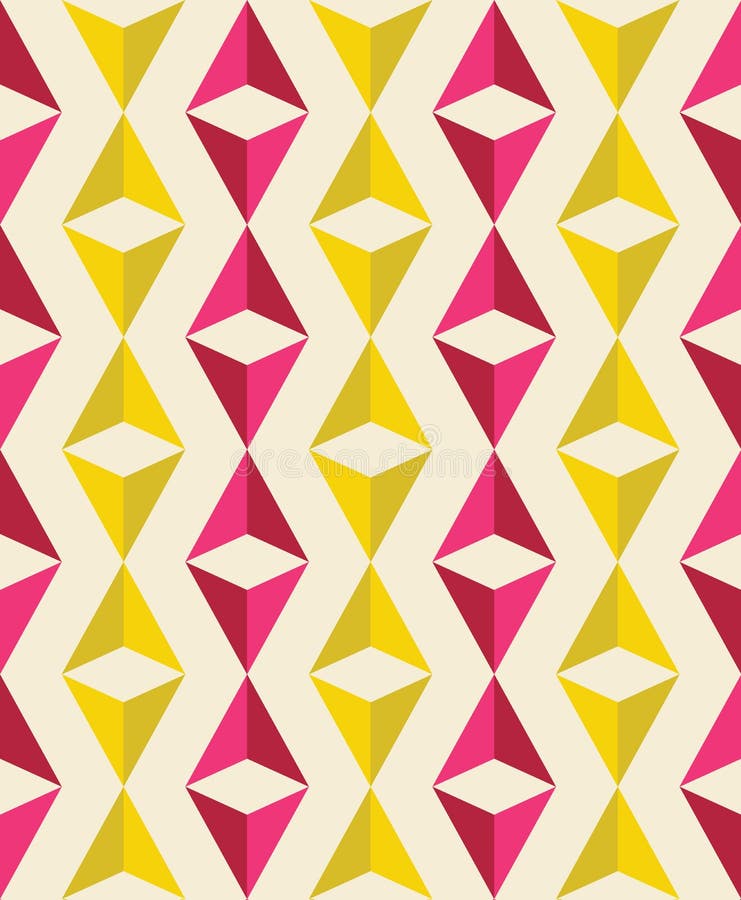 Seamless Retro Pattern with Abstract Shapes Stock Vector - Illustration ...