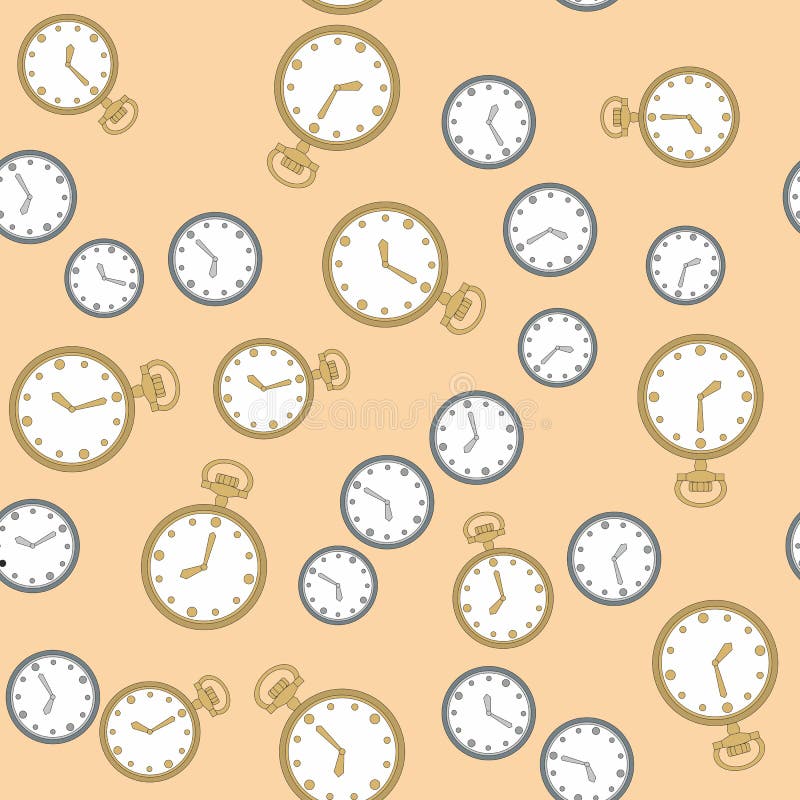 Seamless Pattern with Watches 569 Stock Vector - Illustration of ...
