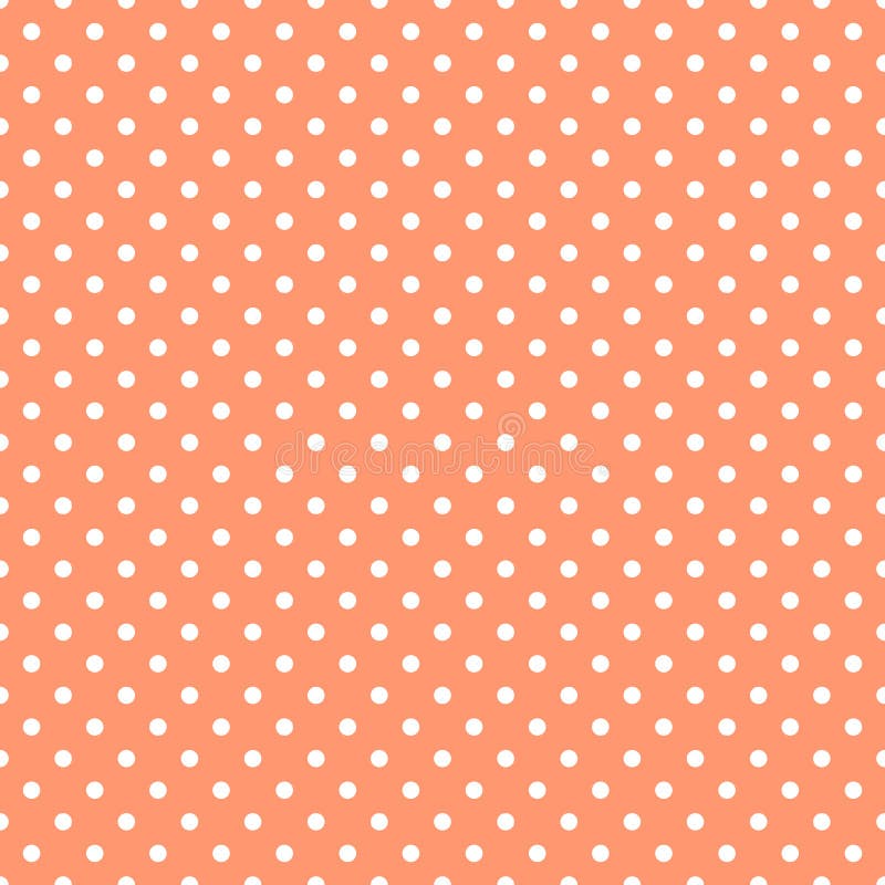 Seamless Retro Pattern With White Small Polka Dots On A Pastel Peach Backgroundflat Style
