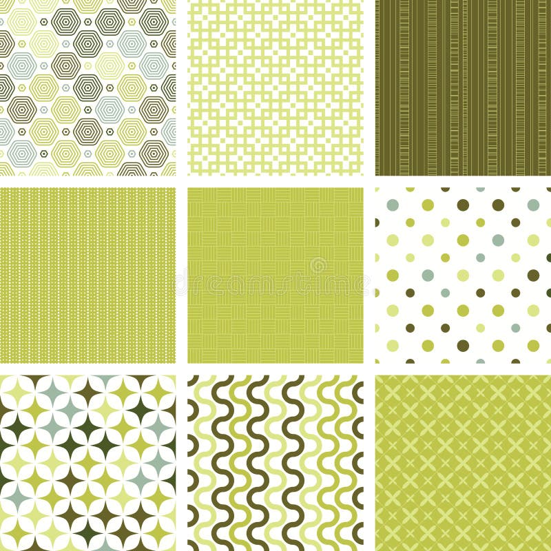 Seamless Retro Patterns Collection Stock Vector - Illustration of ...