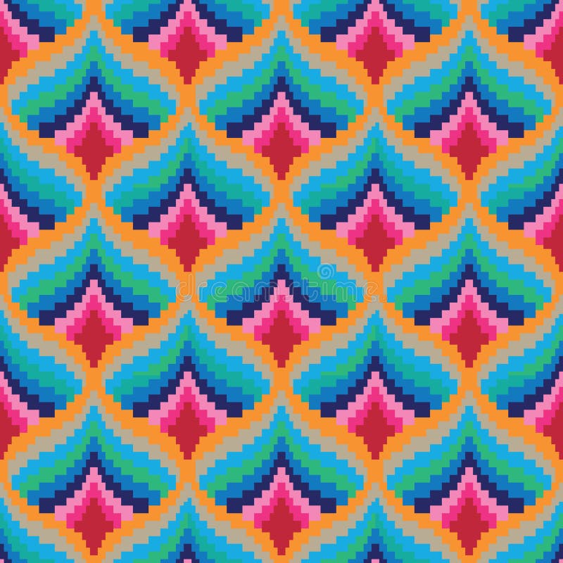 Seamless Retro Pixel Game Pattern Stock Vector - Illustration of blue ...