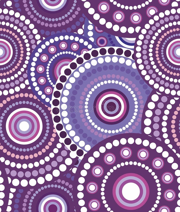 Seamless Retro Vector Violet Circle Texture Stock Vector - Illustration ...