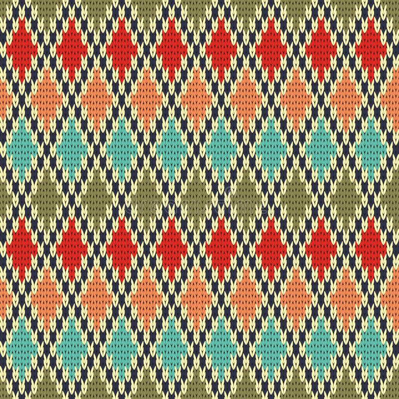 Seamless Rhombus Knitting Pattern Stock Vector - Illustration of craft ...