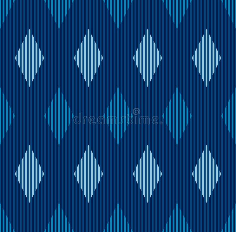 Seamless Rhombus Pattern Light Dark Blue Line Stock Vector ...