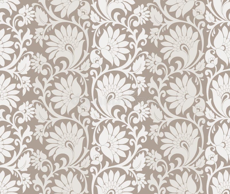 Seamless Rich Look Floral Wallpaper Stock Vector - Illustration of ...