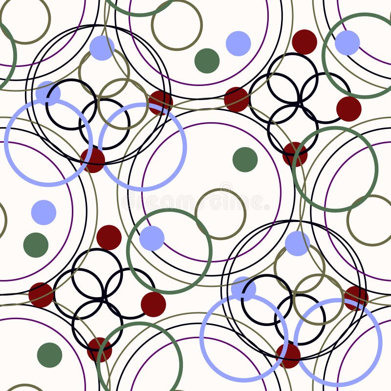 Seamless Rings Retro Pattern. 1960s Style. Red, Black, White ...