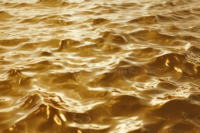 Seamless Rippling Waves in Gold, Continuously Flowing in Smooth Motion ...