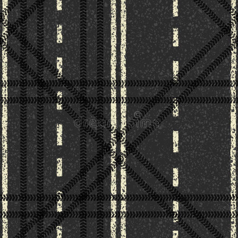 Seamless Road with Different Road Markings. Asphalt Road. Flat Style ...