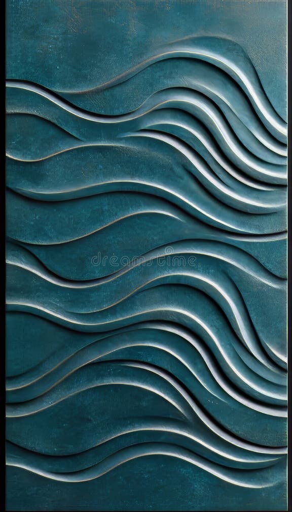 Seamless Robin S Egg Blue 3D Wave Texture Pattern Background ...