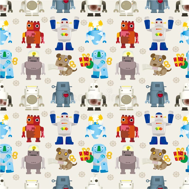 Seamless Robot Pattern stock illustration. Illustration of seamless ...