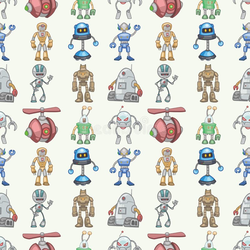 Seamless robot pattern stock vector. Illustration of robot - 32779582