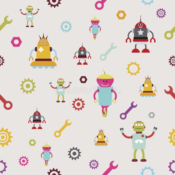 Seamless robots texture stock vector. Illustration of monster - 117467975