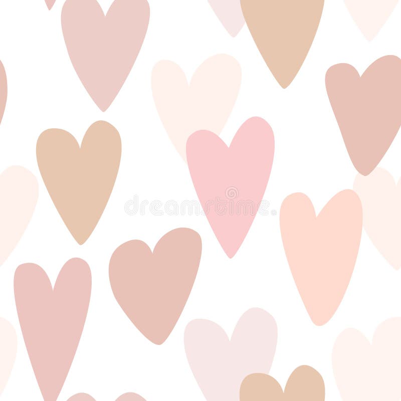 Seamless Romantic Pattern with Pastel Coloured Hearts. Seamless Hearted ...