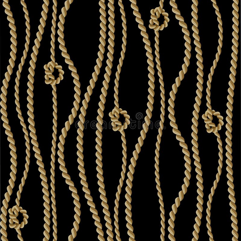Vertical Marine Rope with Knots Seamless Vector Pattern Stock Vector ...