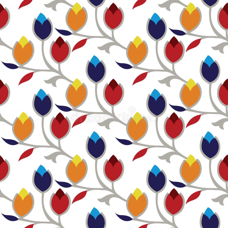 Seamless Rose Flower Bud Pattern Design Stock Vector - Illustration of ...