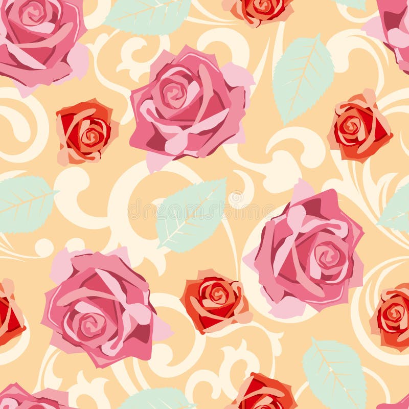 Seamless roses pattern stock vector. Illustration of botanical - 34956062