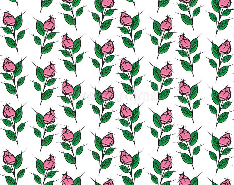 Seamless Rose Pattern on Transparent Background Stock Vector ...