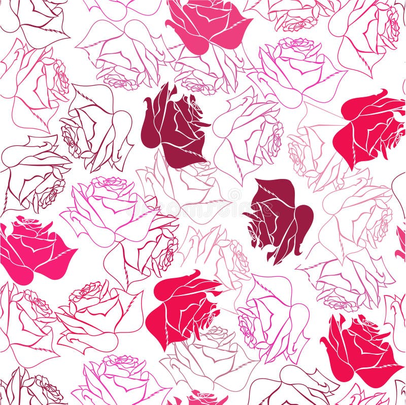 Seamless rose pattern stock vector. Illustration of flower - 65093102