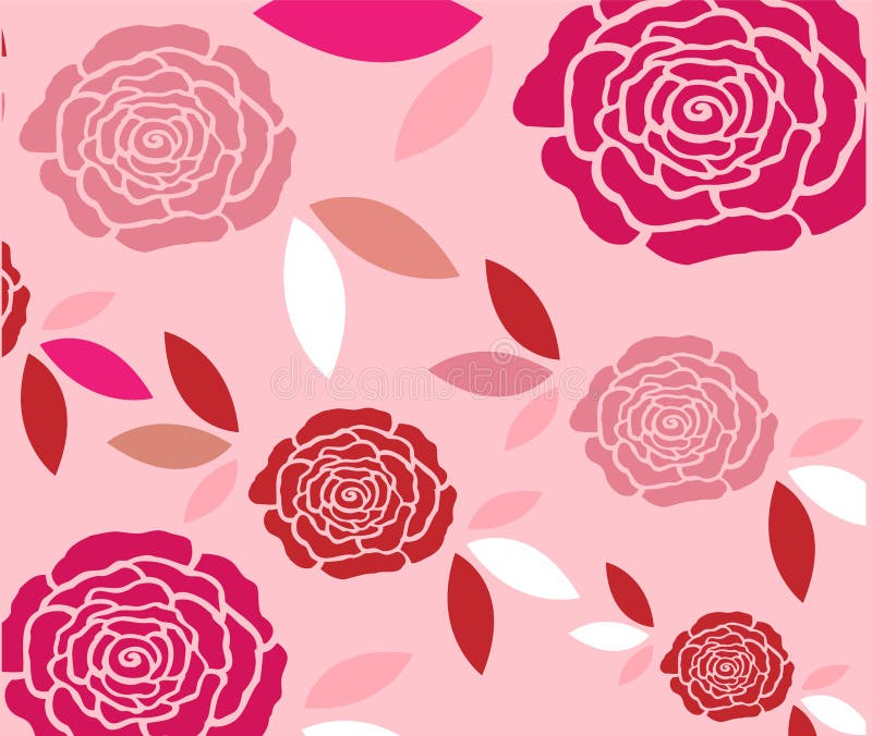 Seamless Roses Pattern Design. Stock Vector - Illustration of ...