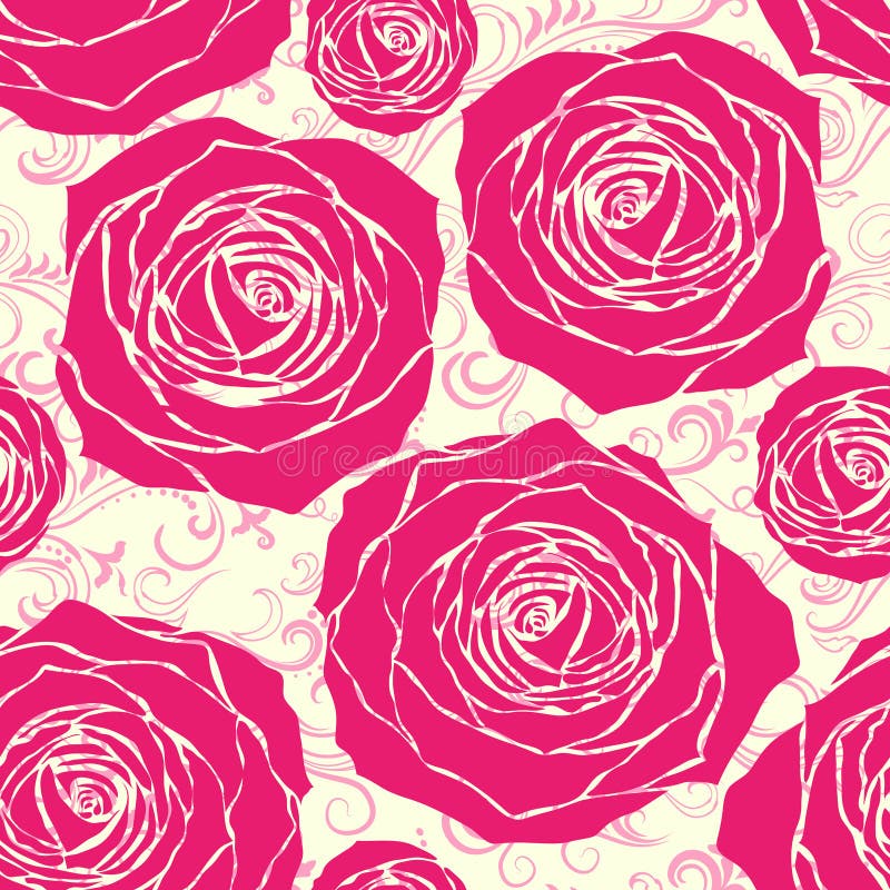 Seamless roses pattern stock vector. Illustration of pink - 30797511