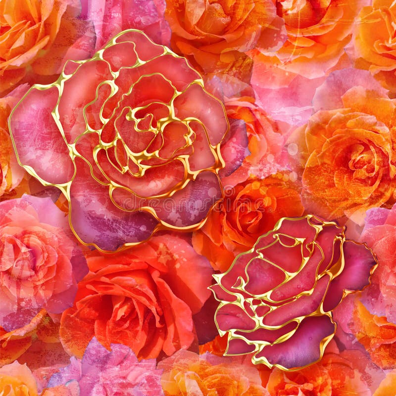 Seamless roses pattern stock illustration. Illustration of floral ...