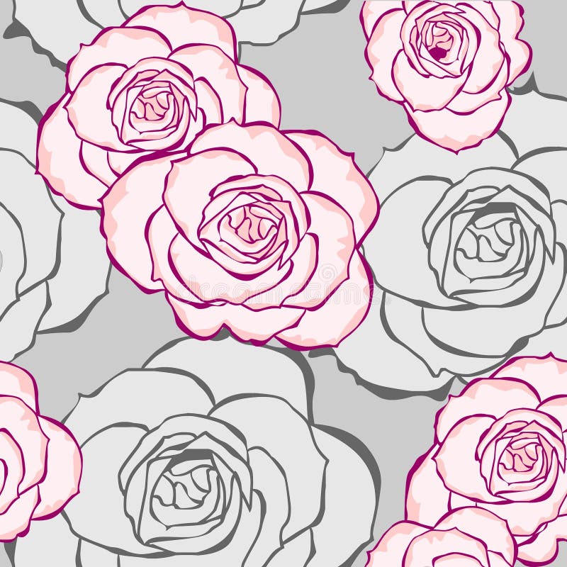 Seamless Roses Pattern stock vector. Illustration of ornament - 74018057