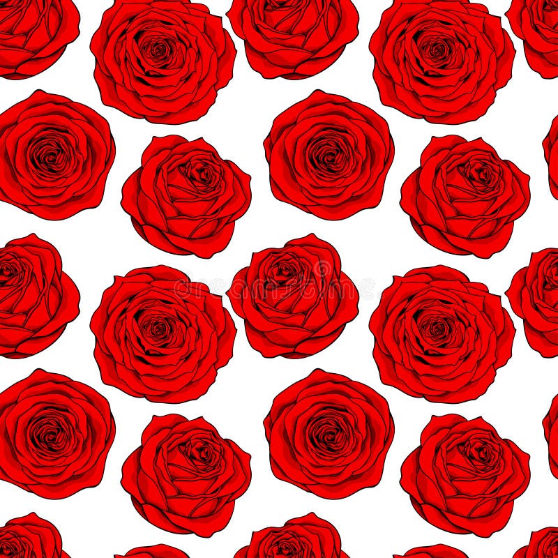 Seamless roses pattern stock vector. Illustration of blossom - 84662878