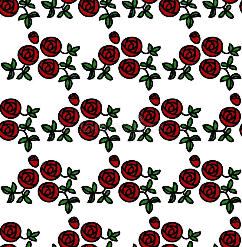 Seamless Roses Pattern. Vector Floral Background Stock Vector ...