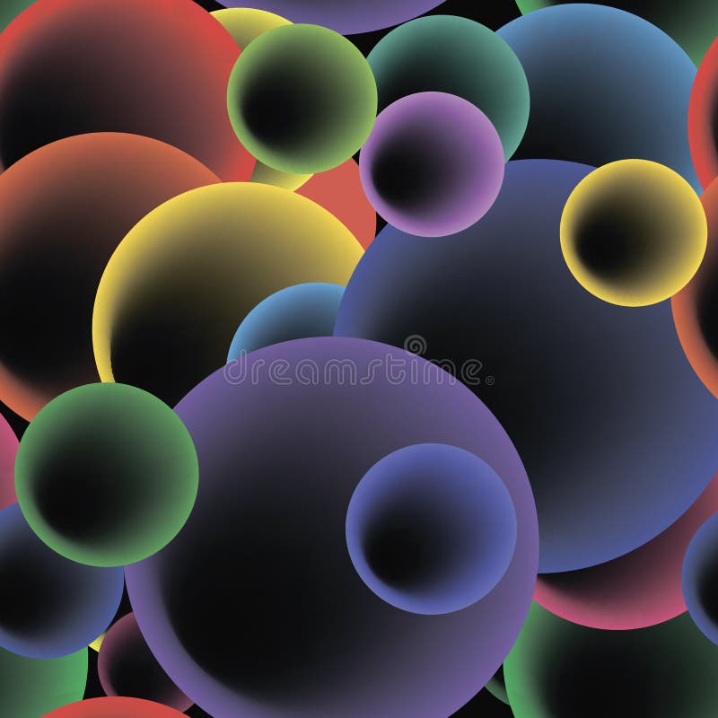 Seamless Round Bubbles Pattern. Vector Stock Vector - Illustration of ...