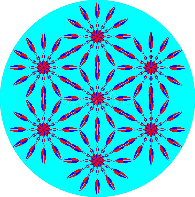 Seamless Round Geometric Colorful Pattern on White Background Stock ...