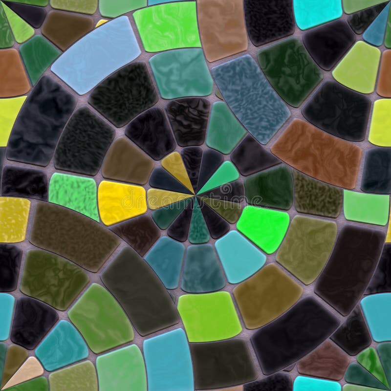 Seamless Round Mosaic Pattern Stock Illustration - Illustration of ...