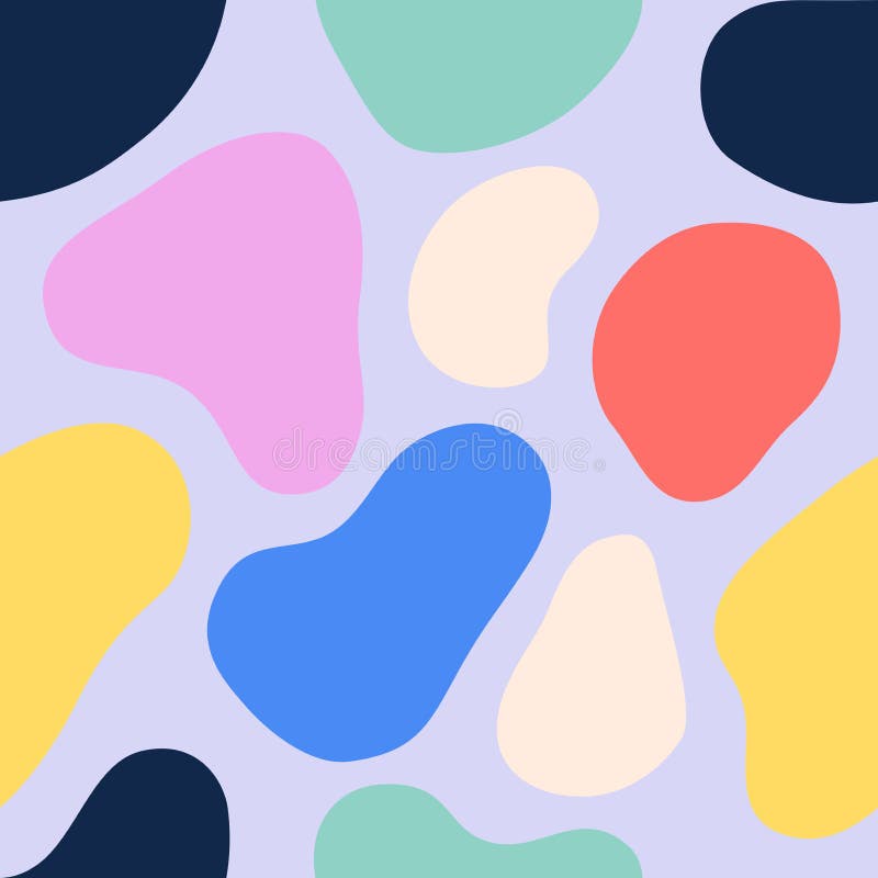 Seamless Round Stone Pattern. Abstract Black and White Background with ...