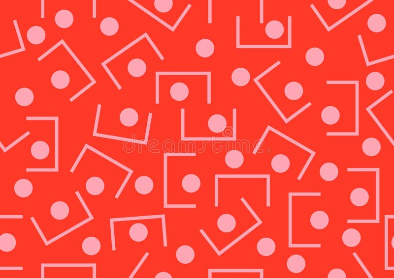 Seamless Rounds and Half Squares Lines Geometric Pattern. Pink and Red ...
